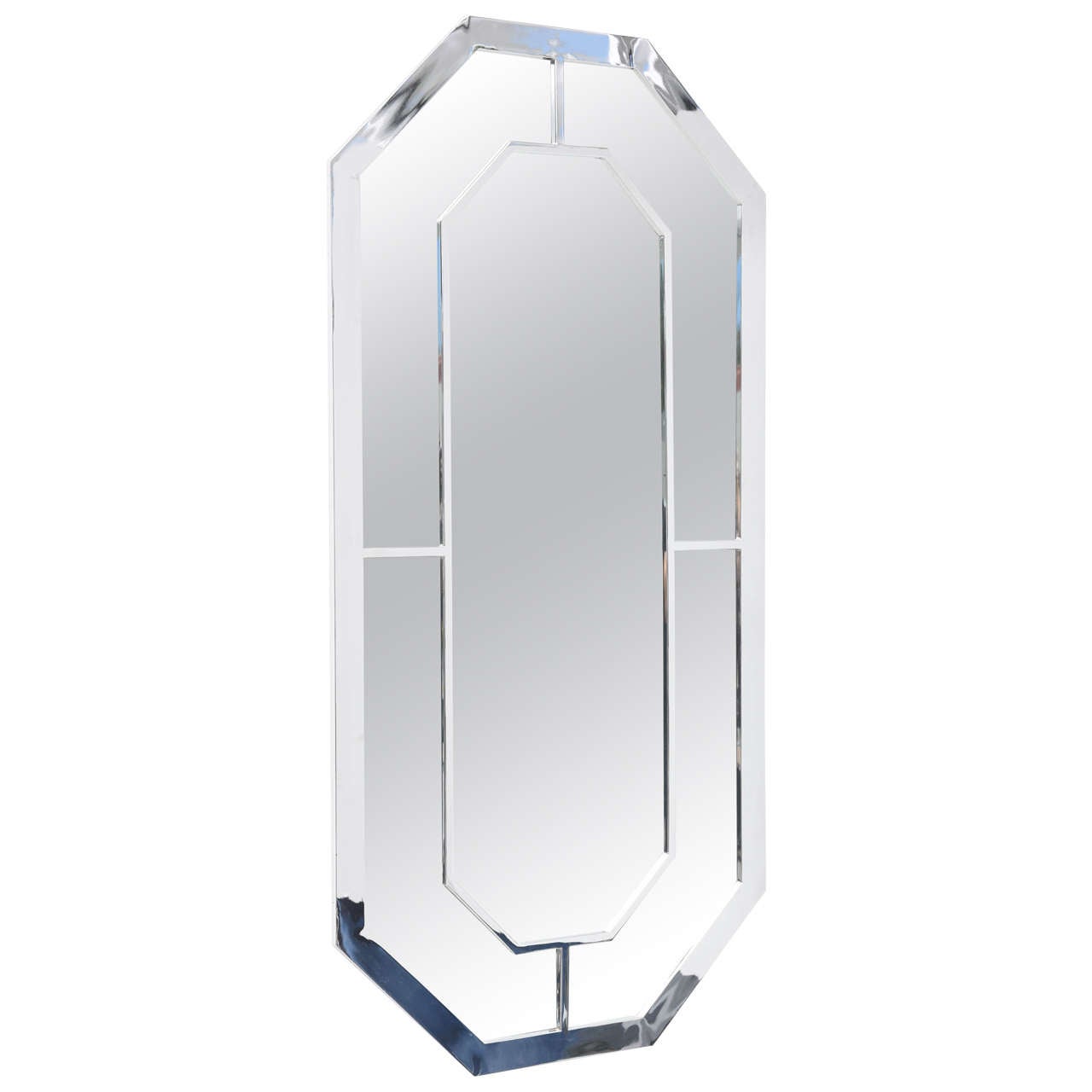 Milo Baughman Chrome Mirror at 1stDibs