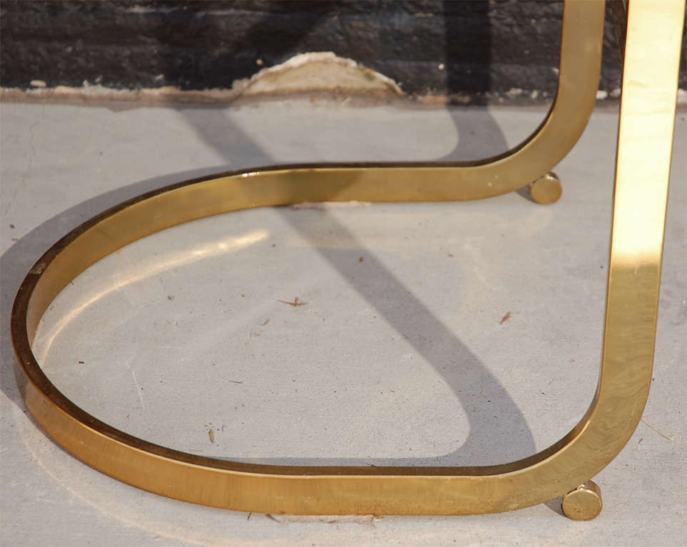 Pair of Brass Base Bar Stools by Dillingham at 1stDibs