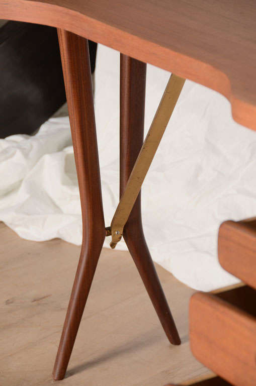 Mid Century Dutch Teak Desk at 1stDibs