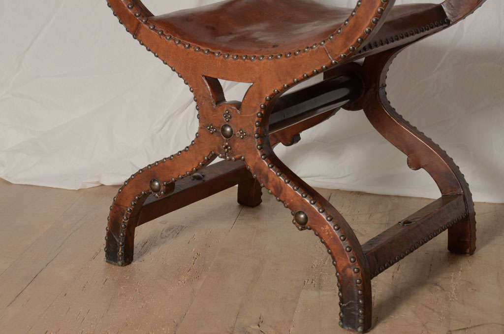 X Frame Studded Leather Chair at 1stDibs | x frame chair, x-frame chair ...