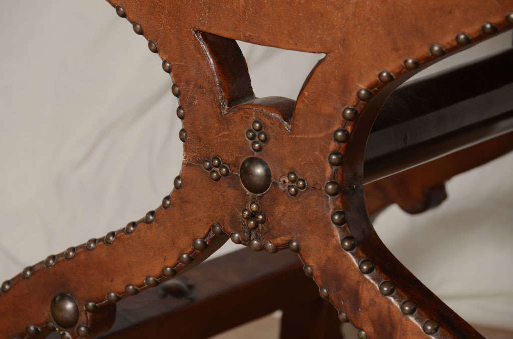 X Frame Studded Leather Chair at 1stDibs | x frame chair, x-frame chair ...