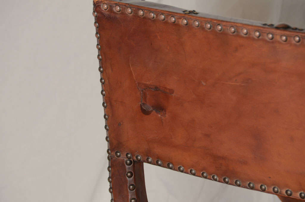X Frame Studded Leather Chair at 1stDibs | x frame chair, x-frame chair ...