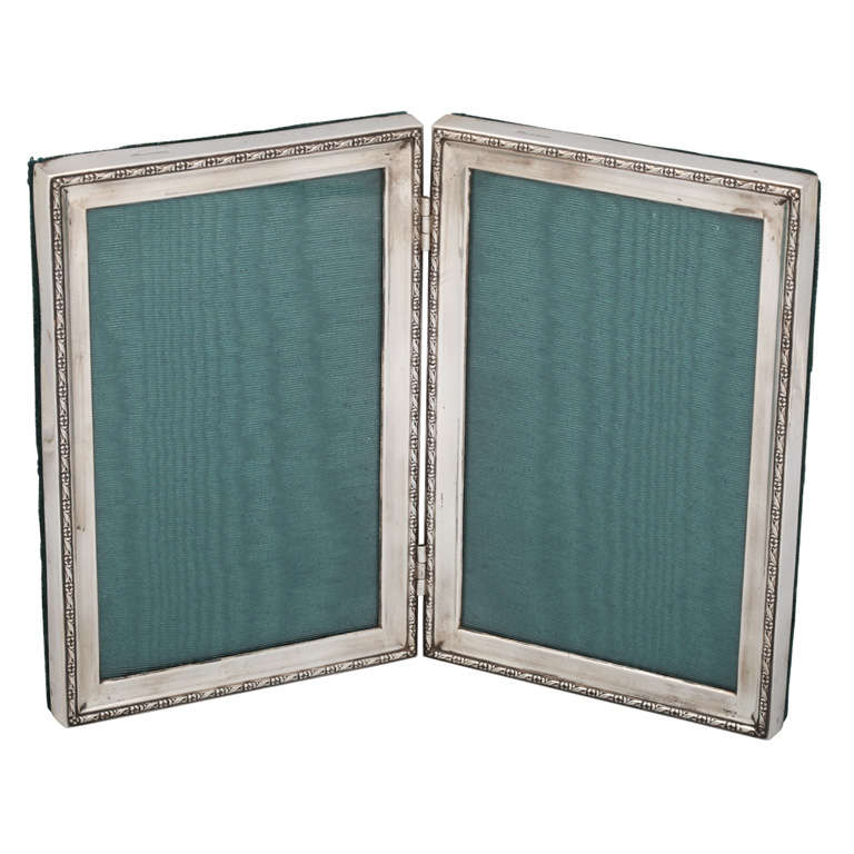 Sterling Silver HInged Double Picture Frame at 1stDibs
