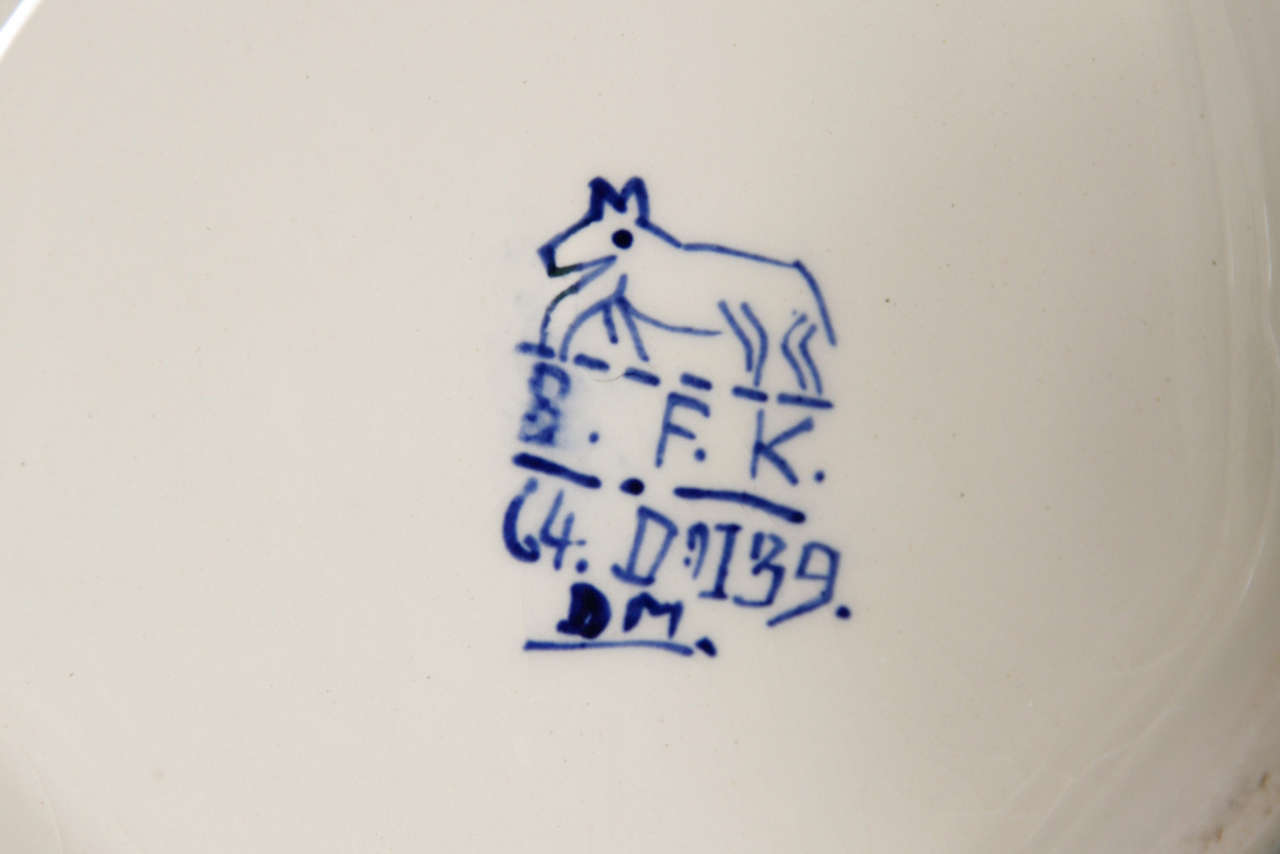 Pair of Belgian pottery covered vases For Sale at 1stDibs