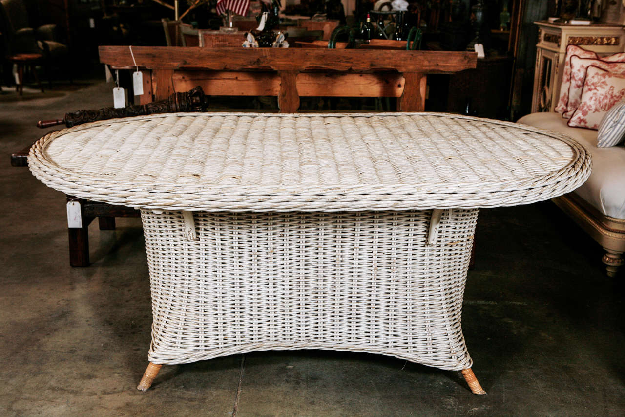 Large Wicker Table at 1stDibs