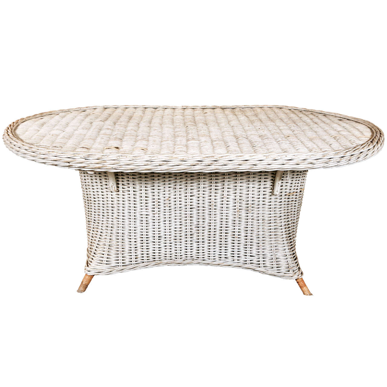 Large Wicker Table at 1stDibs