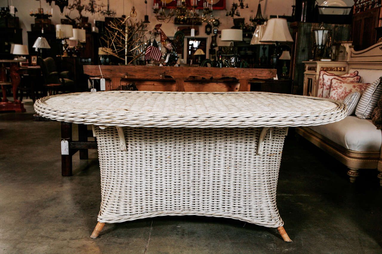 Large Wicker Table at 1stDibs