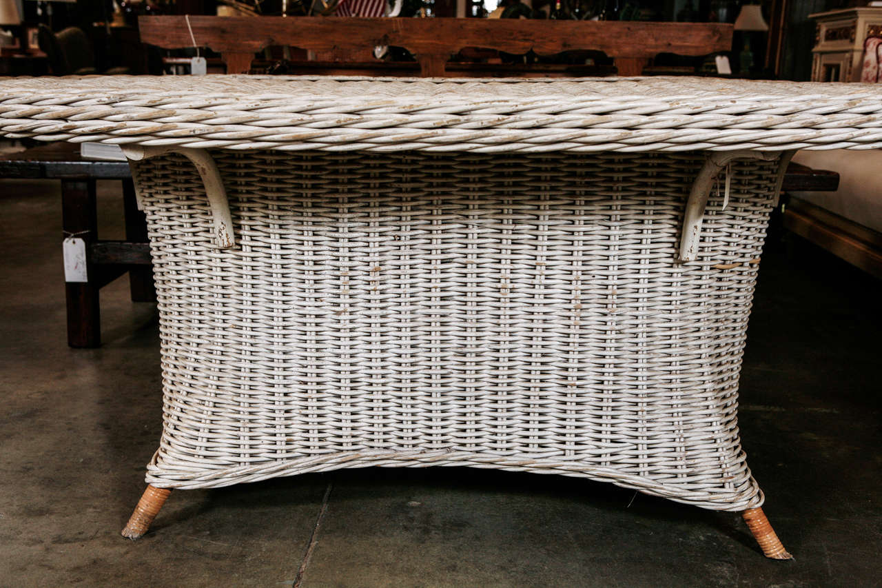 Large Wicker Table at 1stDibs
