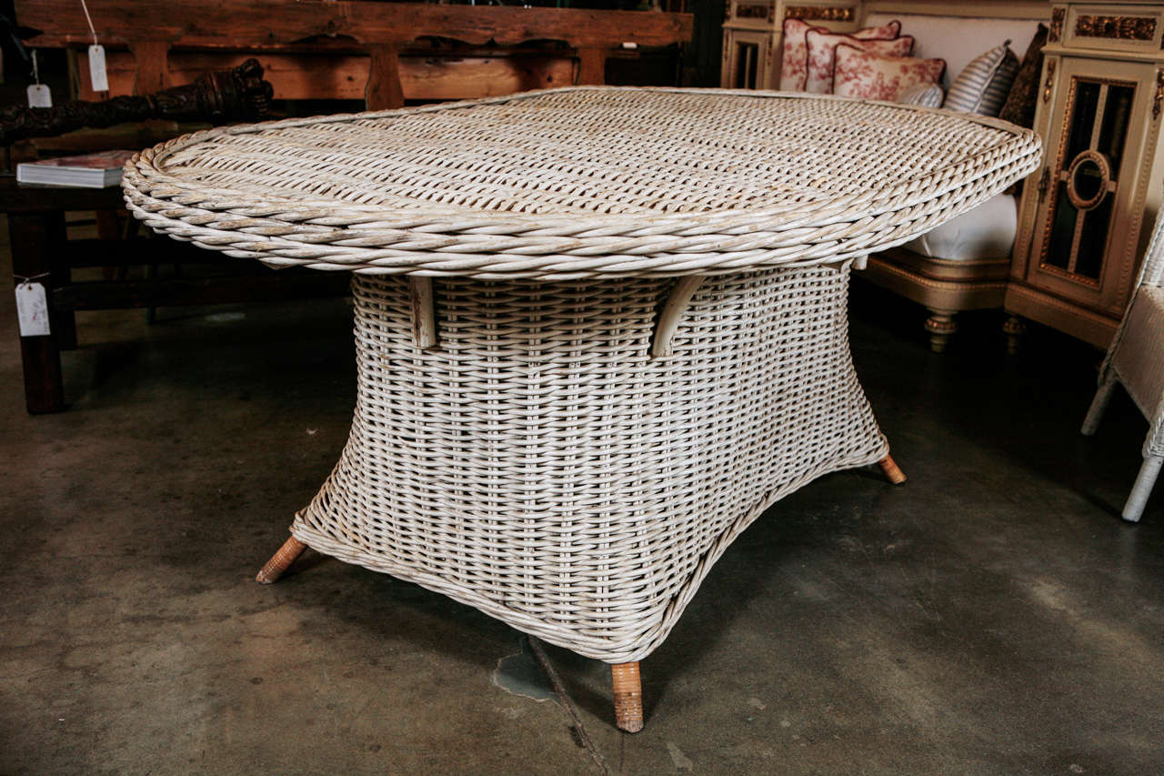 Large Wicker Table at 1stDibs