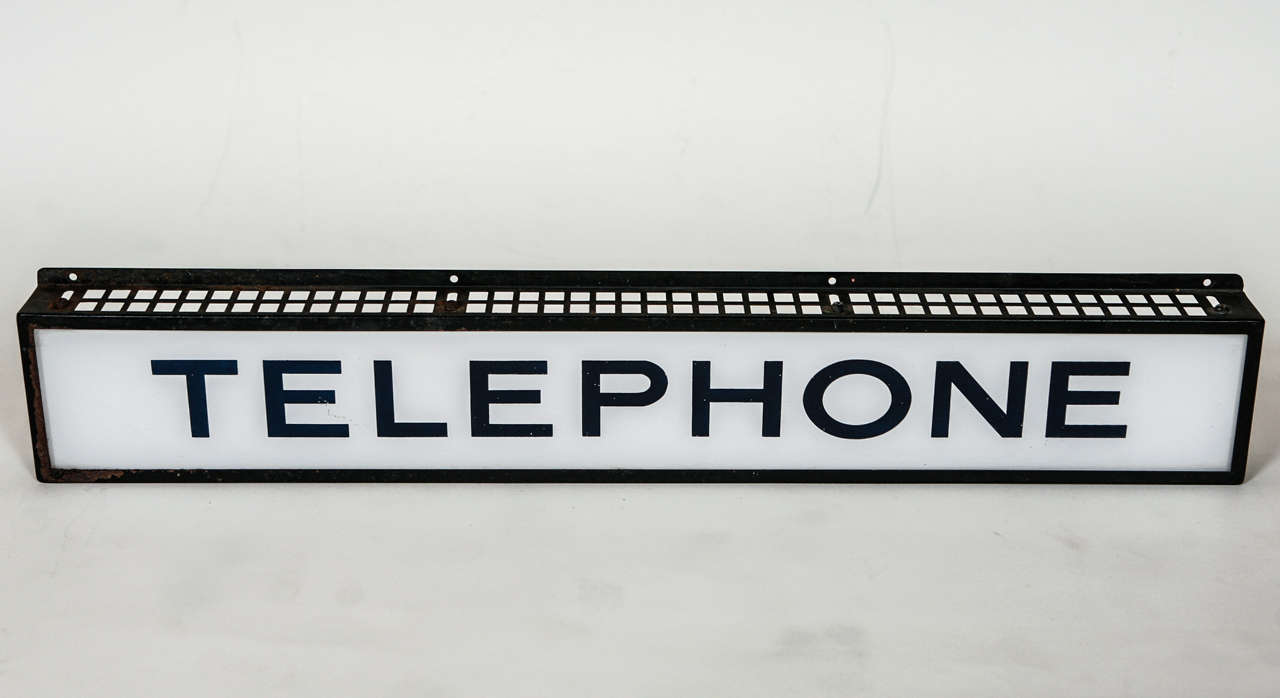 Vintage Telephone Sign at 1stdibs