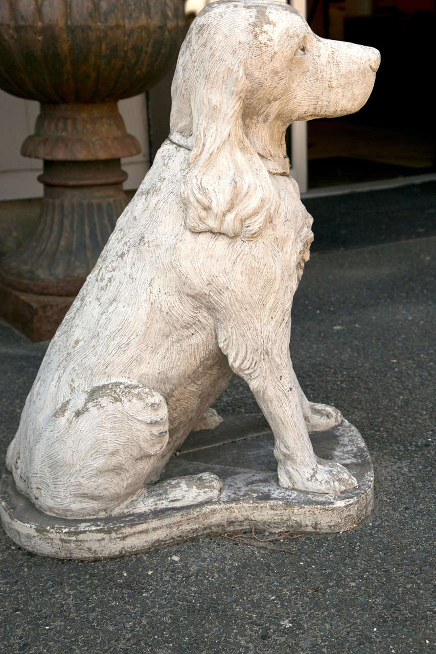 20th century cast stone dogs For Sale at 1stDibs
