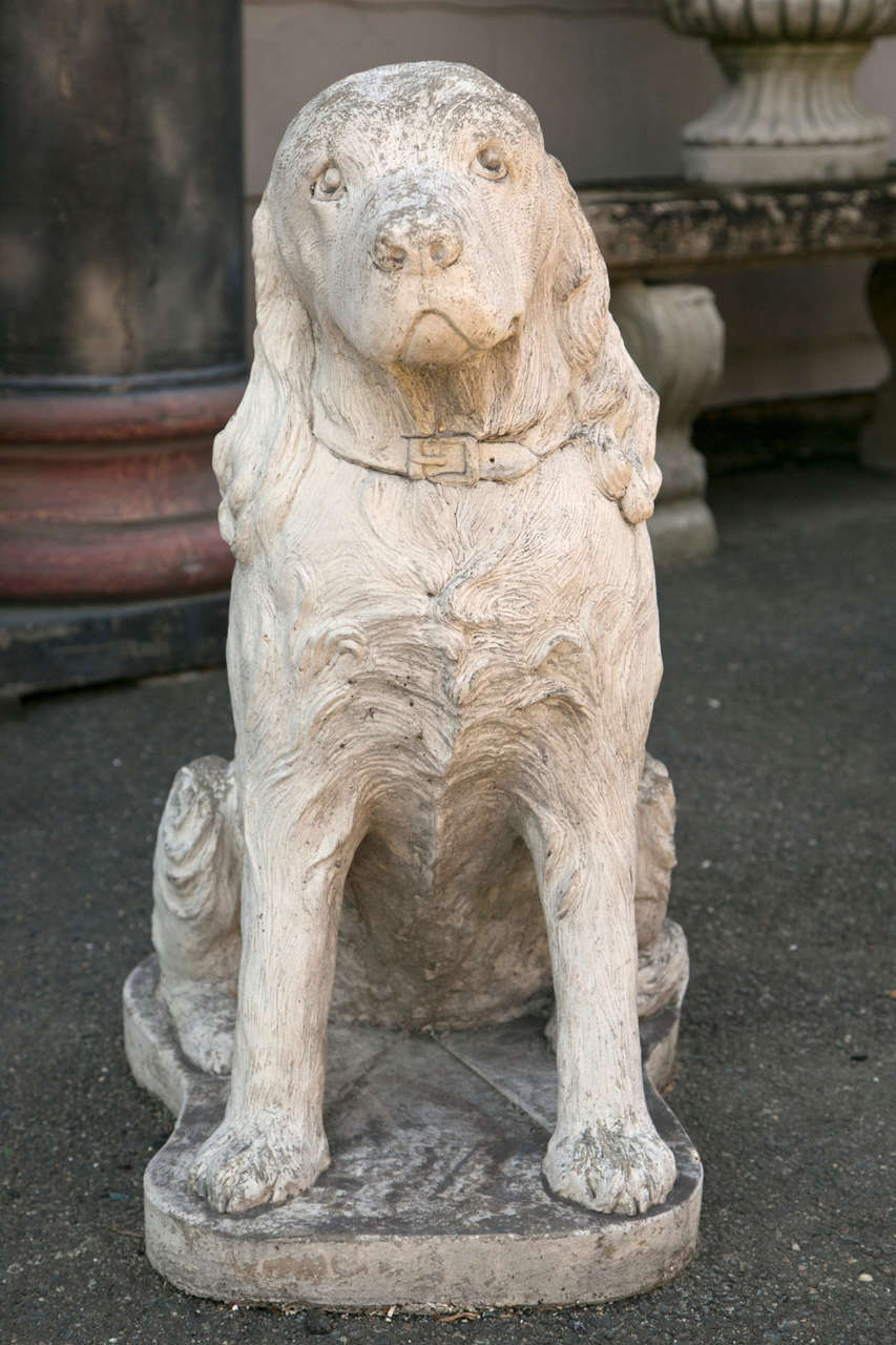20th century cast stone dogs For Sale at 1stDibs