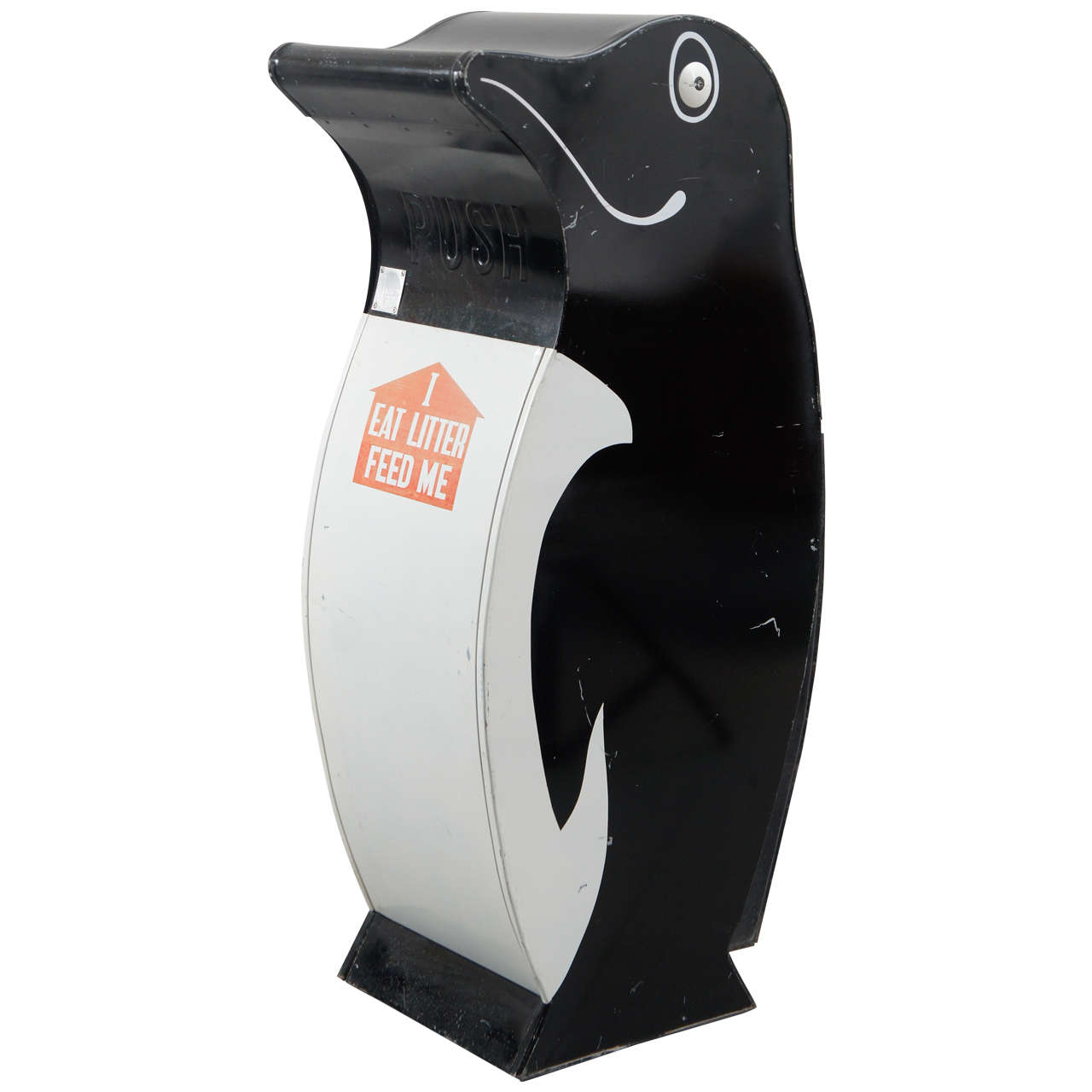 Vintage Penguin Trash Can at 1stDibs | use me penguin trash can, trash ...