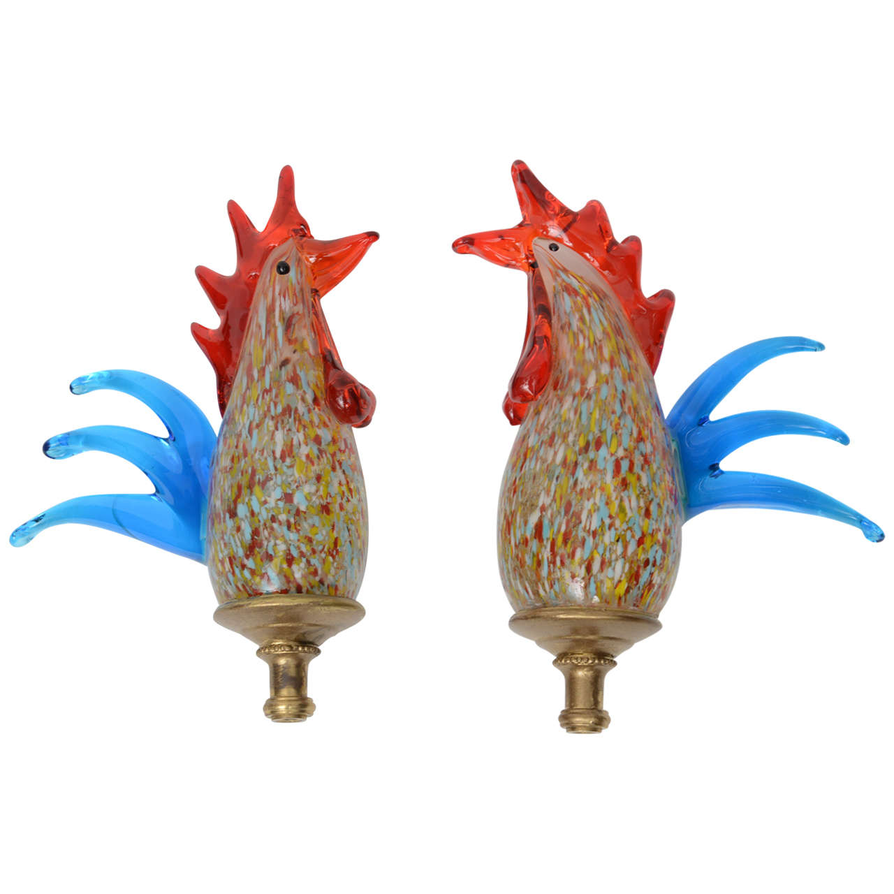 Pair of Murano Glass Lamp Finials, Circa 1950 at 1stDibs