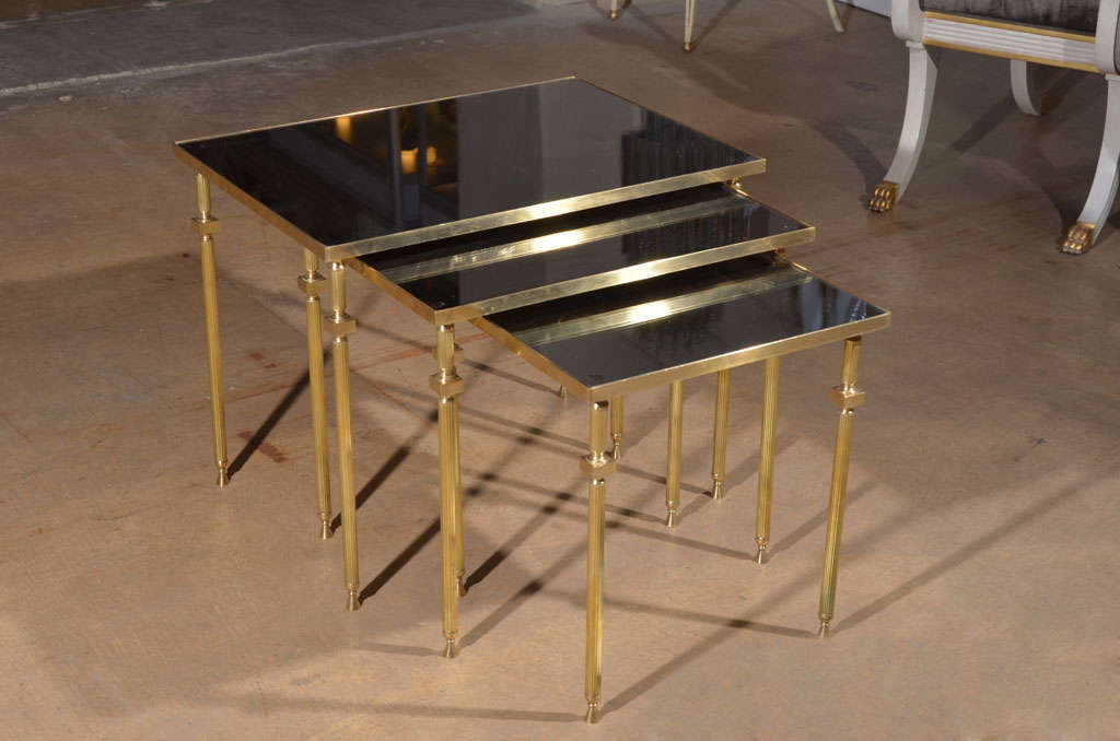 French Brass Nesting Tables at 1stDibs