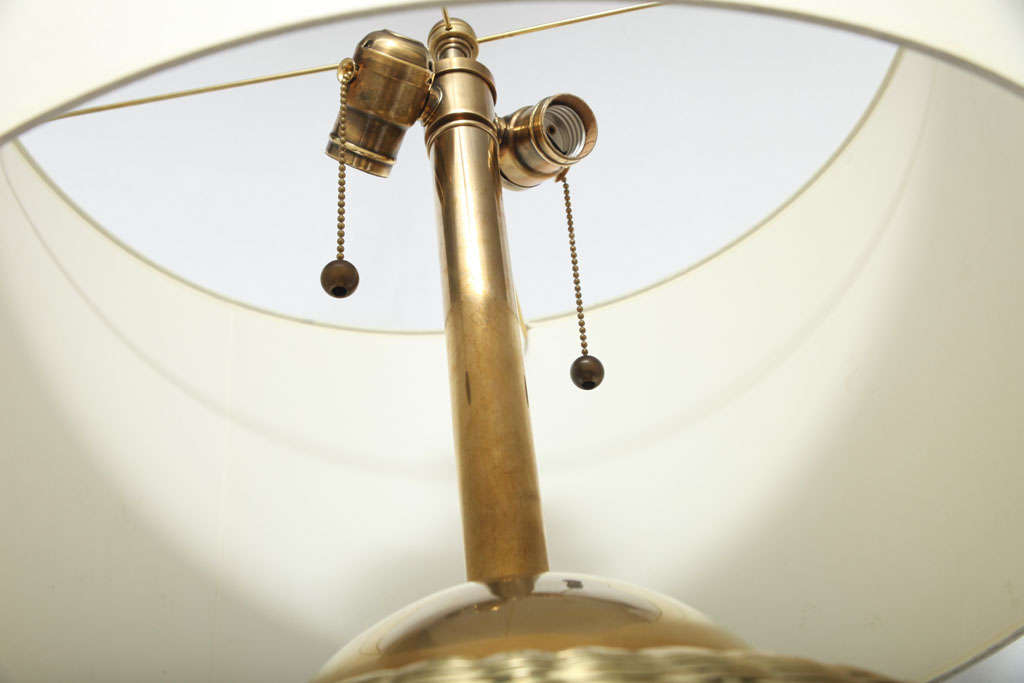 Table Lamp Mid Century Modern brass basket weave 1950's For Sale at ...