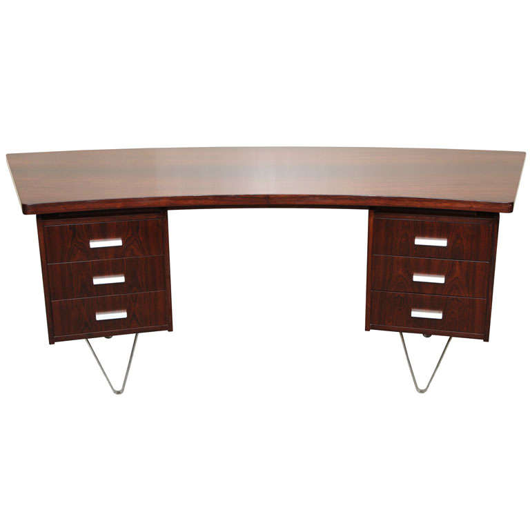 Modernist Curved Writing Desk For Sale at 1stDibs
