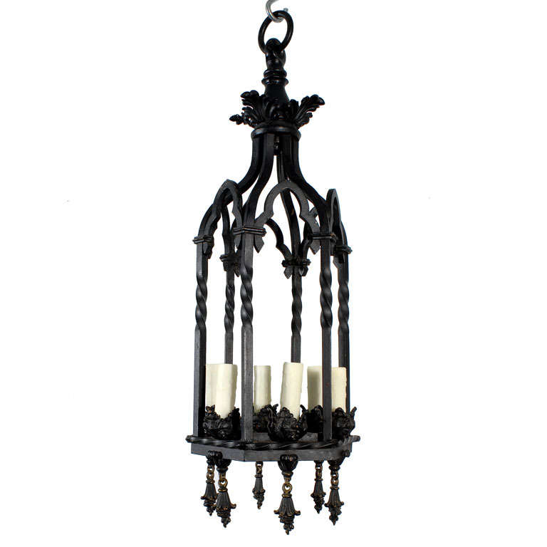 Gothic Style Lantern in Aged Bronze For Sale at 1stDibs