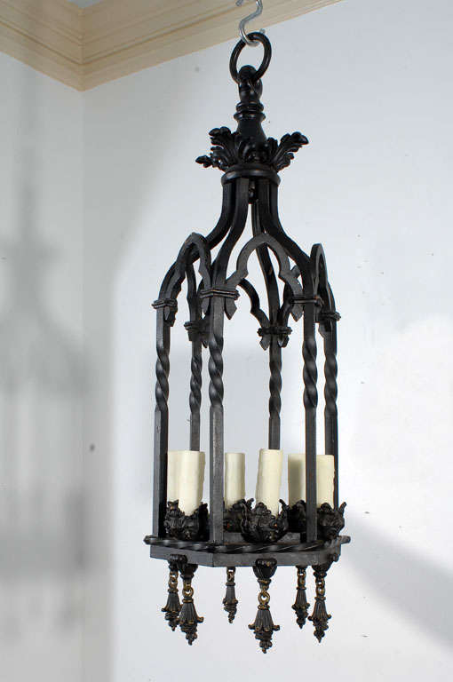 Gothic Style Lantern in Aged Bronze For Sale at 1stDibs