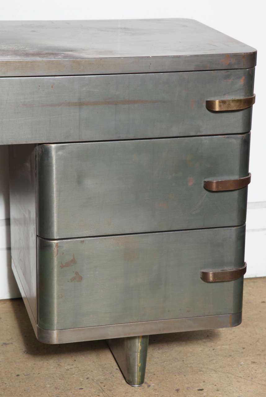 1940s Royal Chrome Machine Age Metal Desk at 1stDibs | art deco metal ...