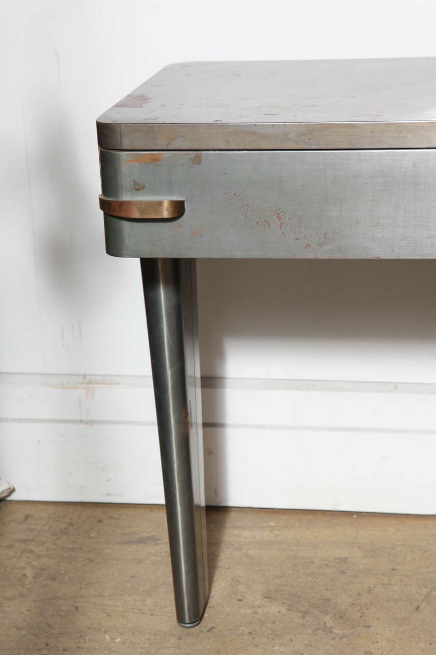 1940s Royal Chrome Machine Age Metal Desk at 1stDibs | art deco metal ...