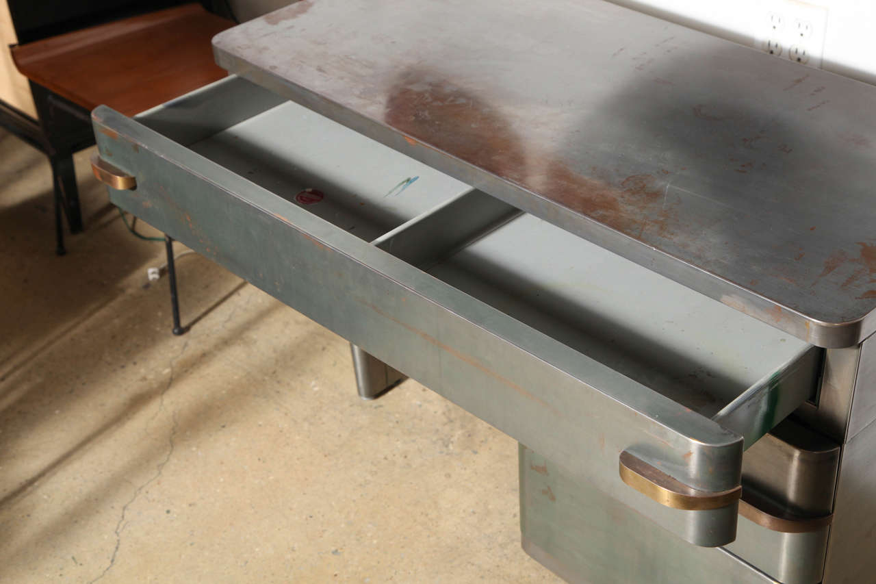 1940s Royal Chrome Machine Age Metal Desk at 1stDibs | art deco metal ...