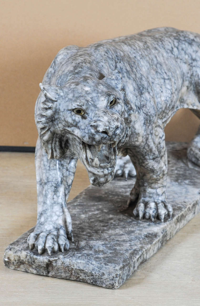 Italian Marble Tiger For Sale at 1stDibs