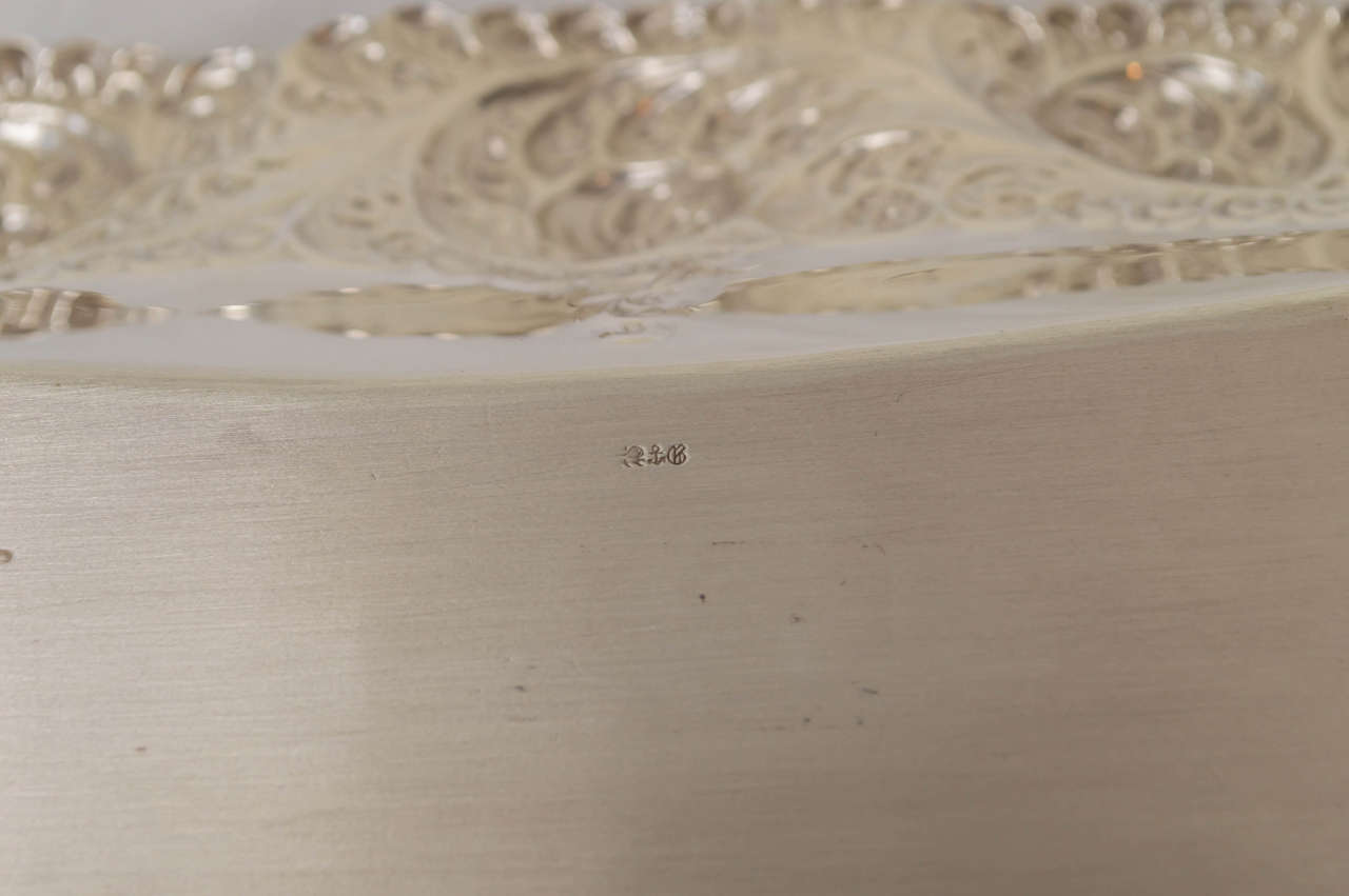 American Sterling Silver Repousse Bread Basket at 1stDibs