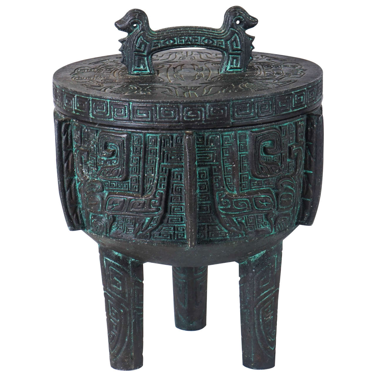 Mayan-Themed Tripod Ice Bucket in the Style of James Mont at 1stDibs ...