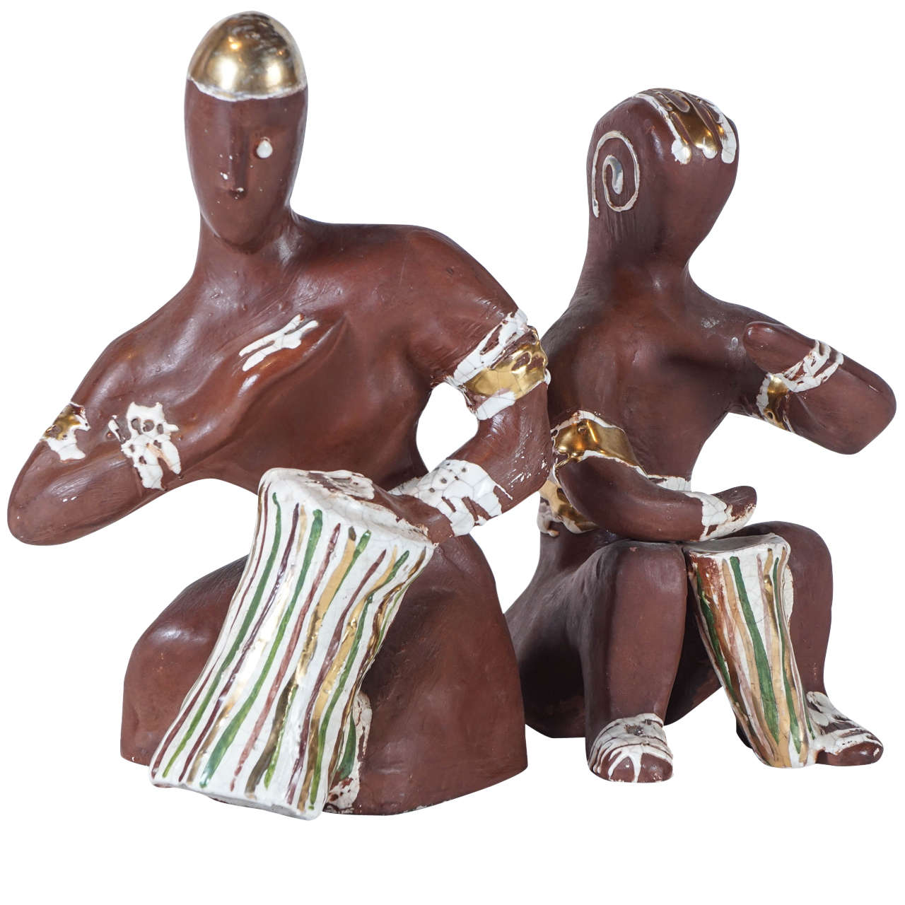 Pair of Ceramic Bongo Players at 1stDibs