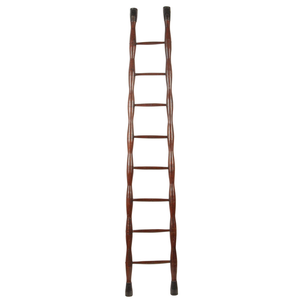 Rosewood and Leather Ladder by Abercrombie and Fitch at 1stDibs