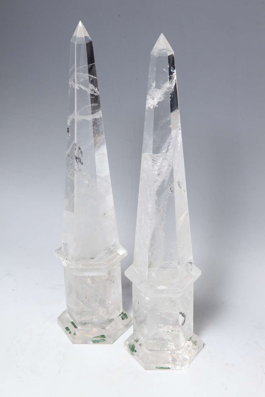 Fine Pair of Cut Rock Crystal Obelisks For Sale at 1stDibs | crystal ...