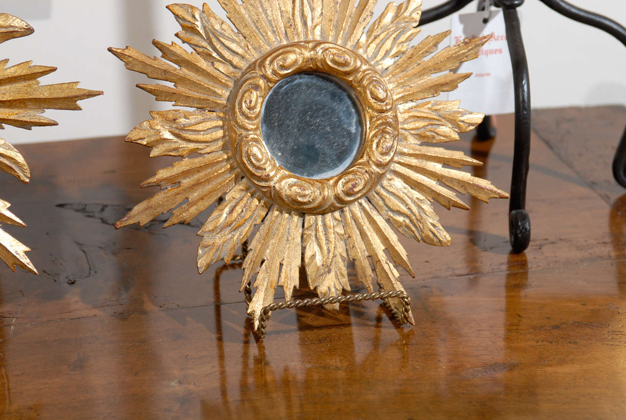 Three Small French Sunburst Mirrors at 1stDibs | small sunburst mirrors ...