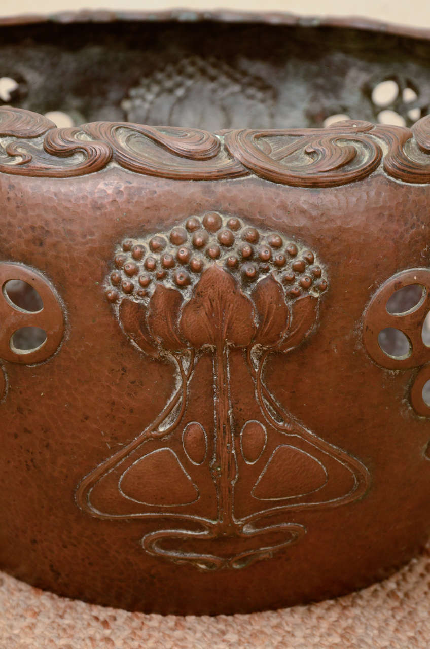Rare German Art Nouveau Copper Planter For Sale at 1stDibs