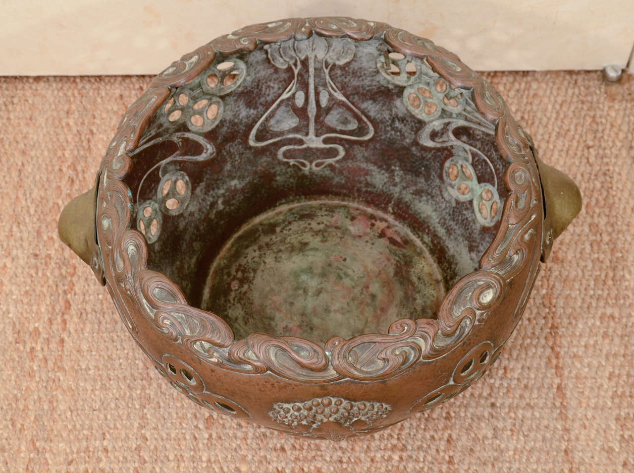 Rare German Art Nouveau Copper Planter For Sale at 1stDibs