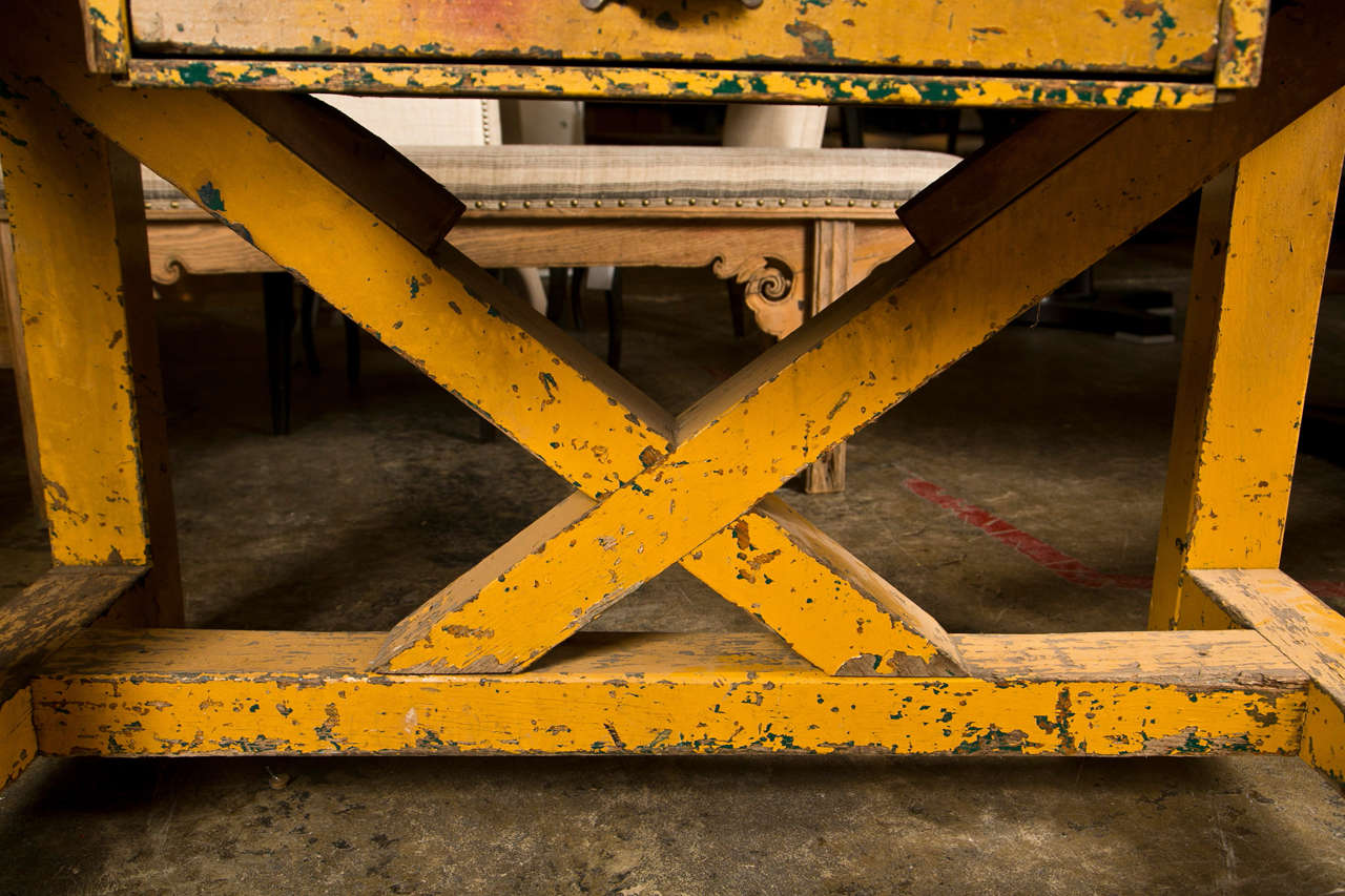 Vintage American Zinc Top Factory Work Table, C. 1920-40 at 1stDibs
