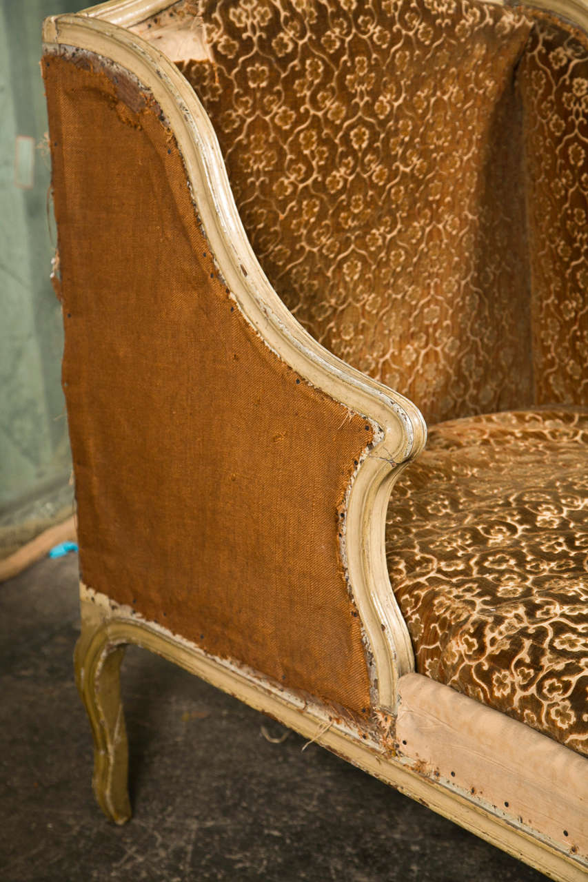 French Painted Oak Chaise Longue in the Rococo Style, Louis XV Period ...