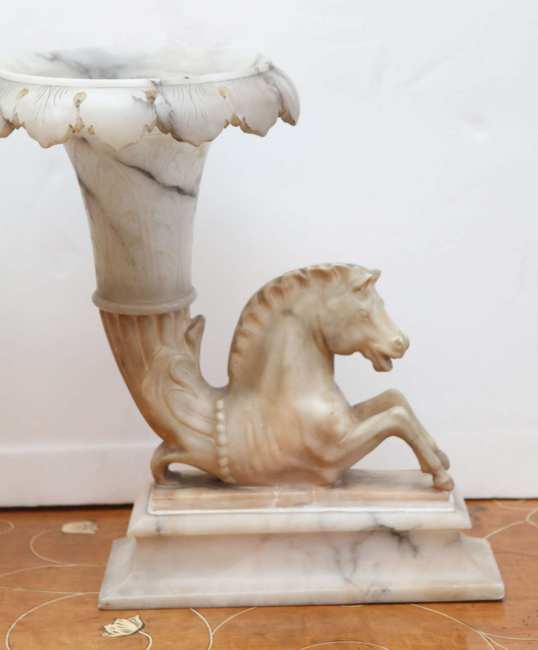 Italian, Alabaster Cornucopia Vases at 1stDibs