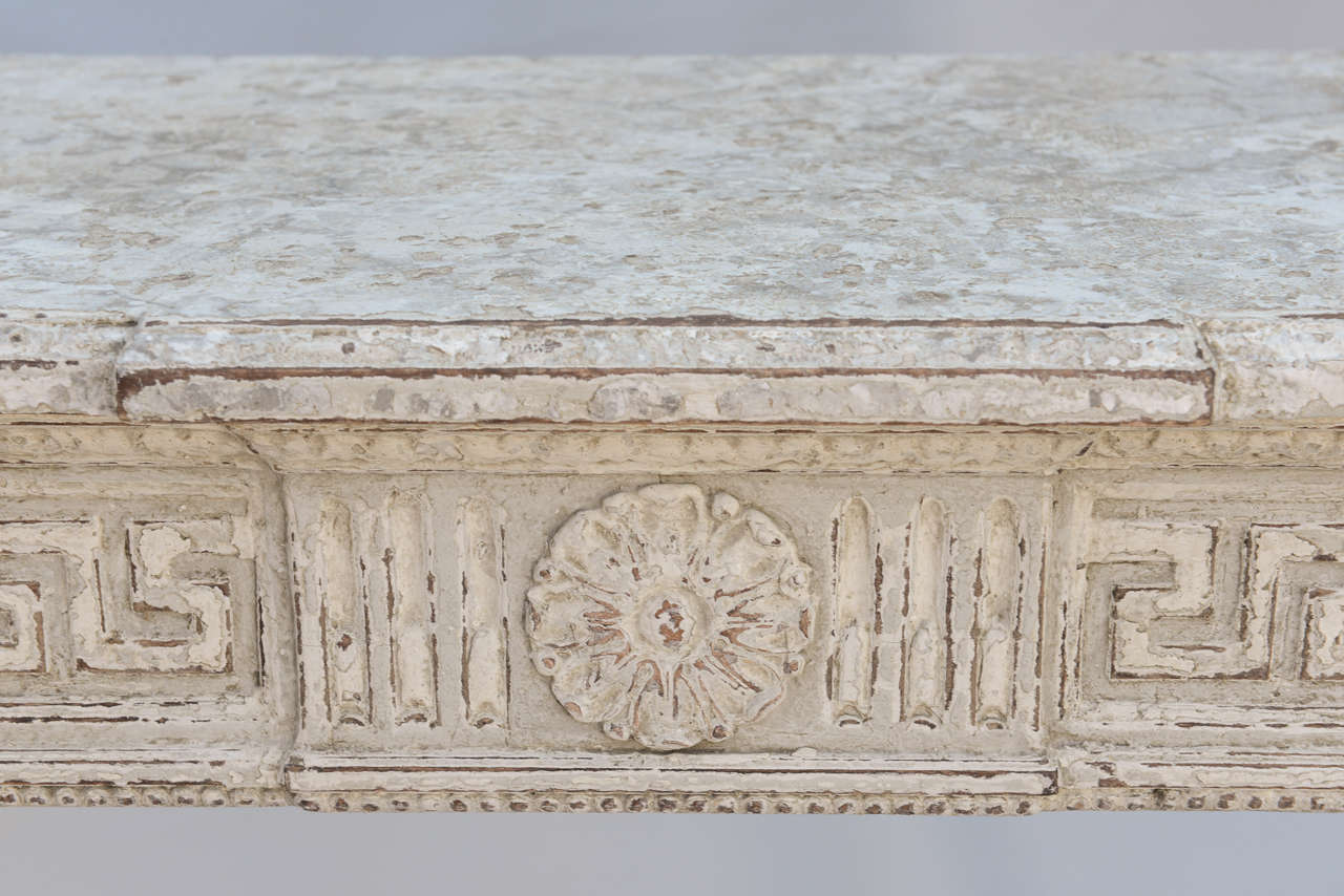 Pair of Painted 19th Century French Console Tables with Greek Key ...