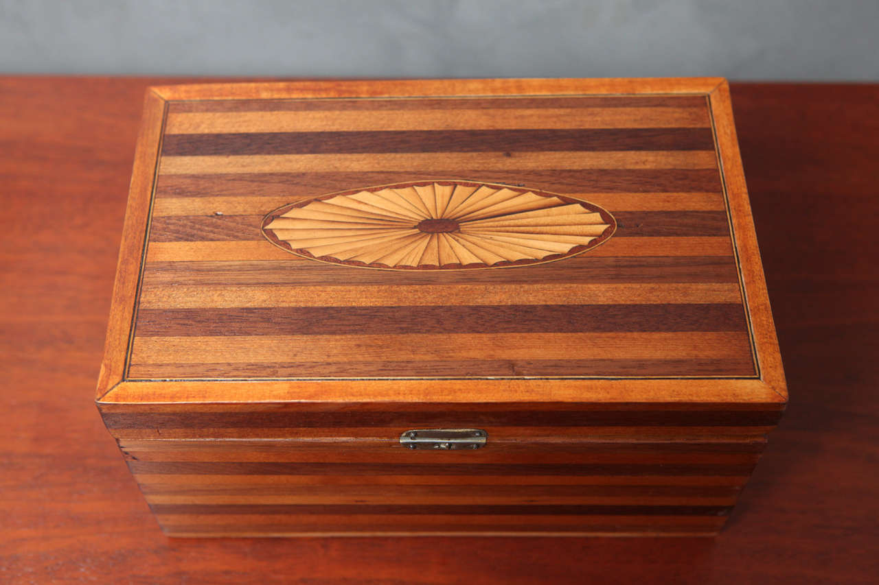 Federal style American Parquetry Inlaid Box at 1stDibs