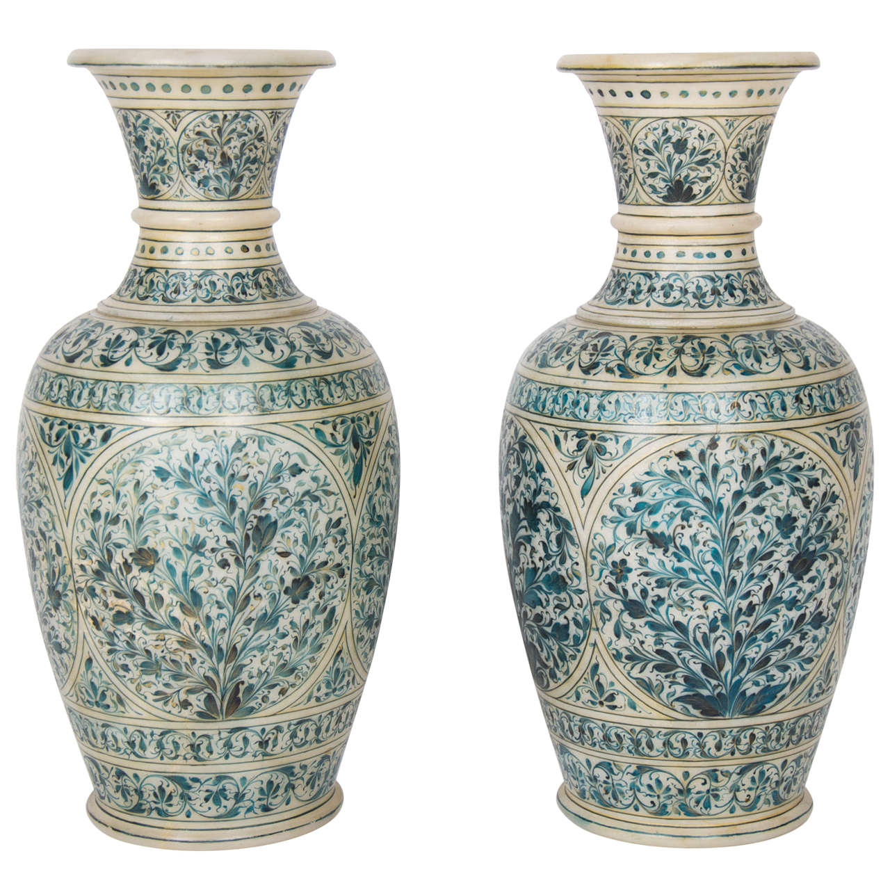 Pair of Indian Marble Vases at 1stDibs