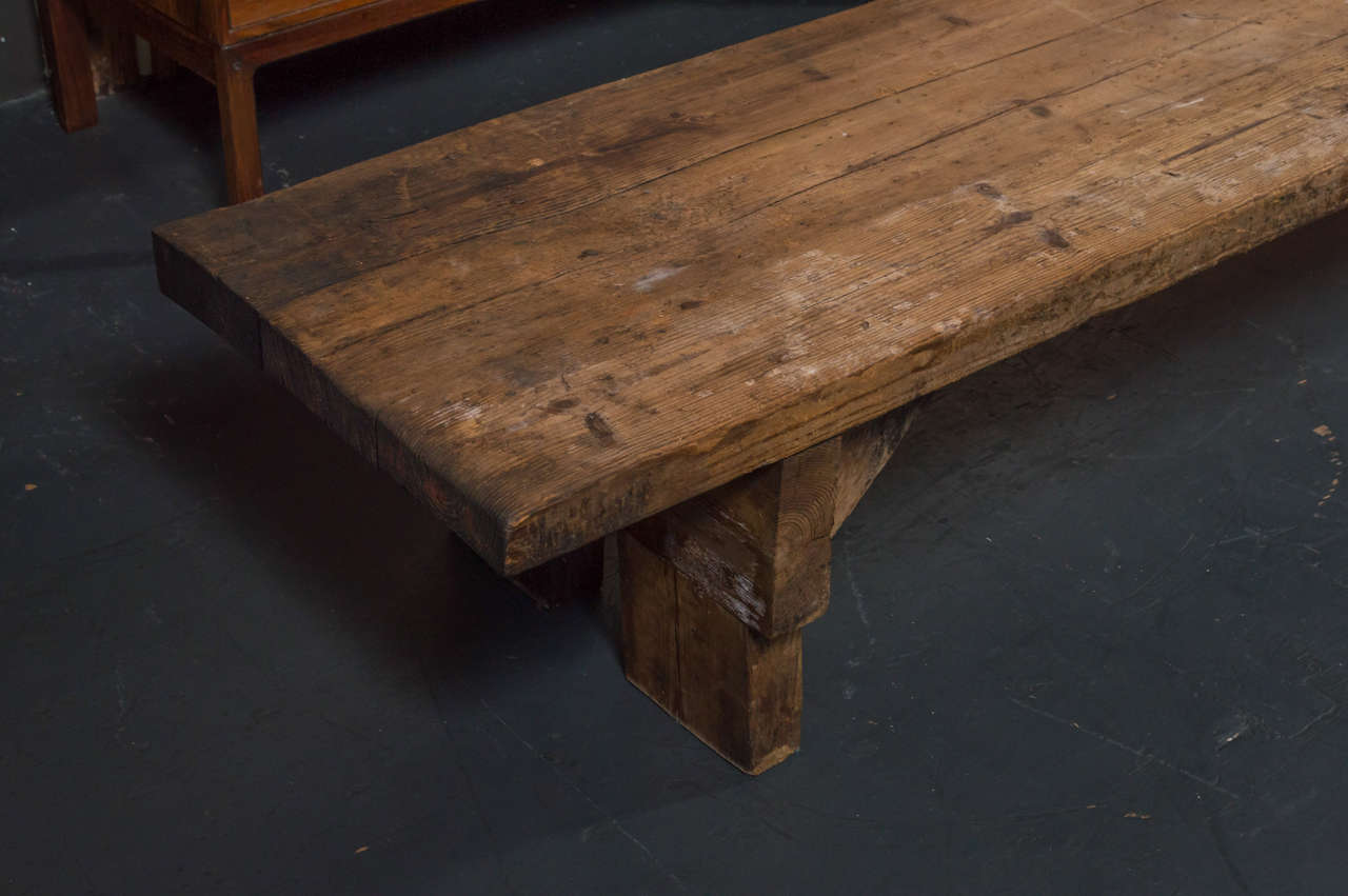 Large Primitive Coffee Table at 1stDibs