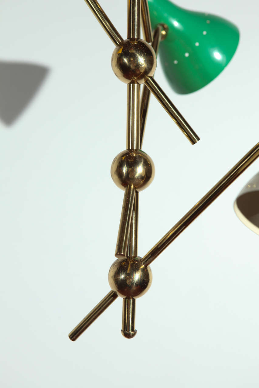 Red, White, Green and Yellow Ceiling Fixture by Jacques Biny For Sale ...