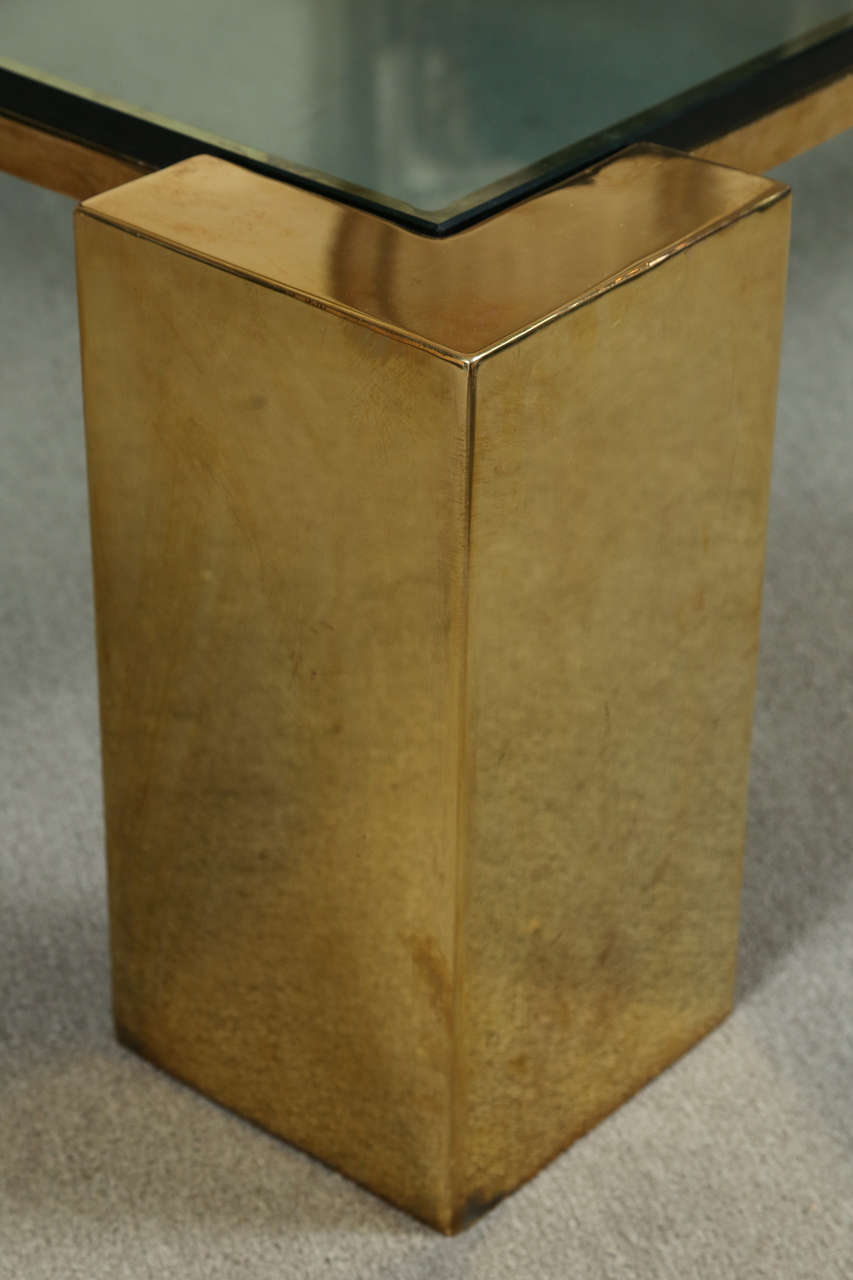 Exceptional Architectural Brass Coffee Table at 1stDibs