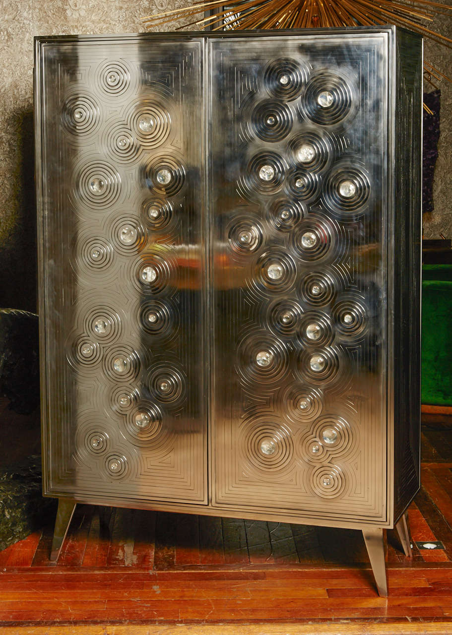 Exceptional Pair of Crystal Rock Cabinets at 1stDibs