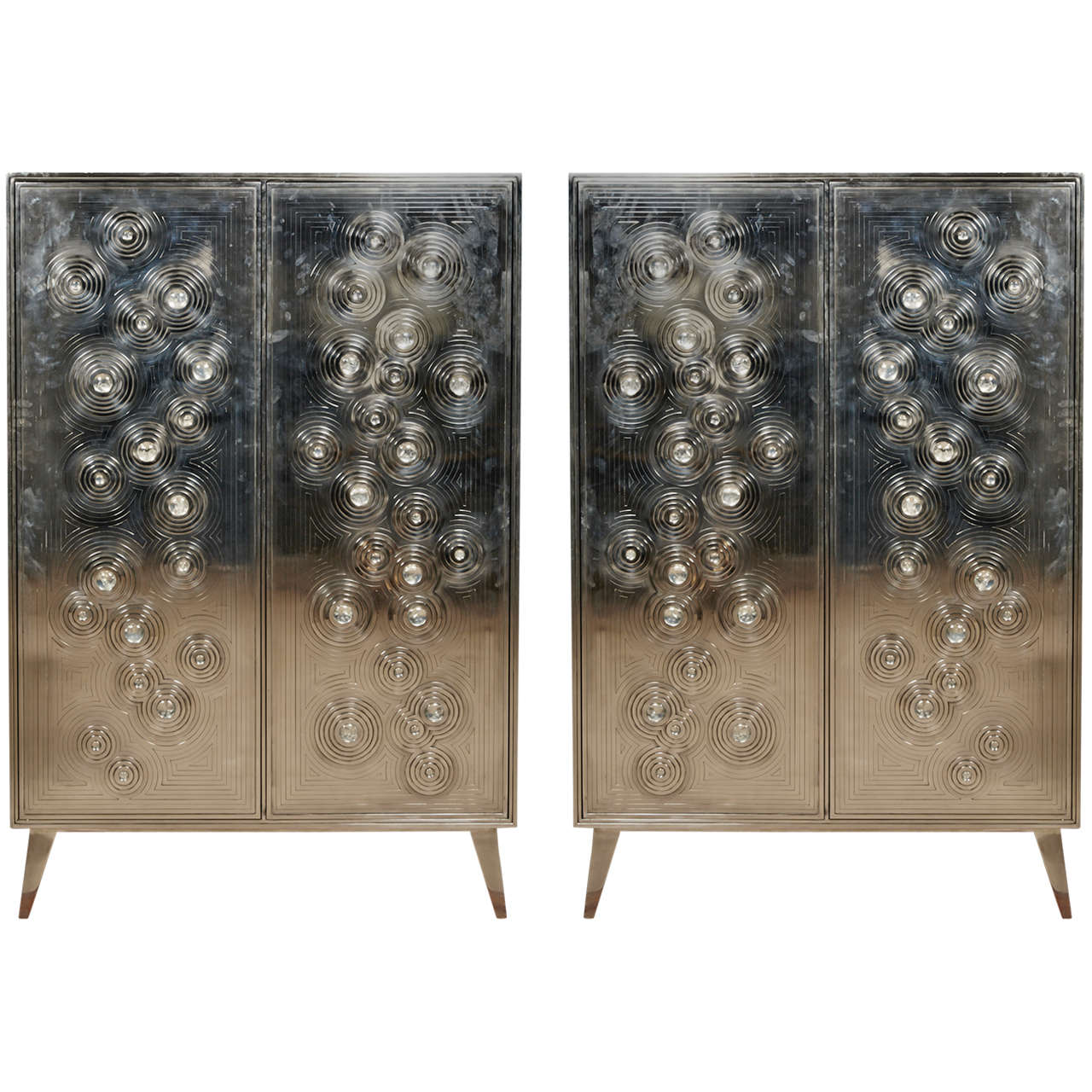 Exceptional Pair of Crystal Rock Cabinets at 1stDibs