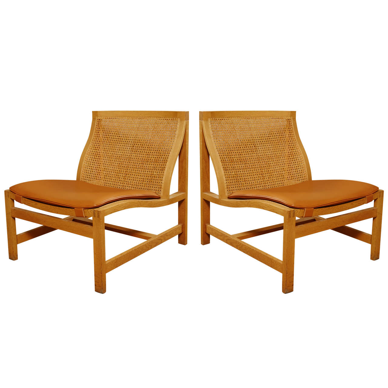 Pair of lounge chairs by Rud Thygesen and Johnny Sorensen for Botium ca ...