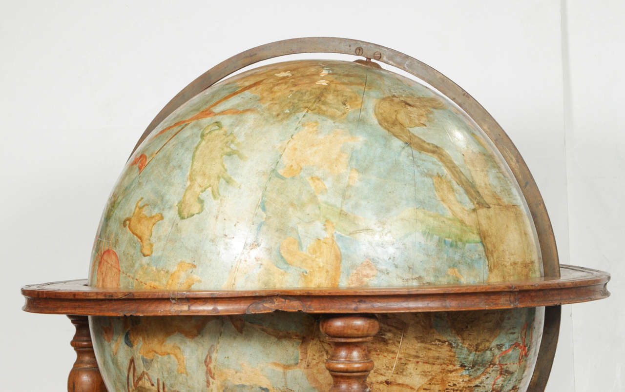 Grand, 19th Century Painted Globe For Sale at 1stDibs
