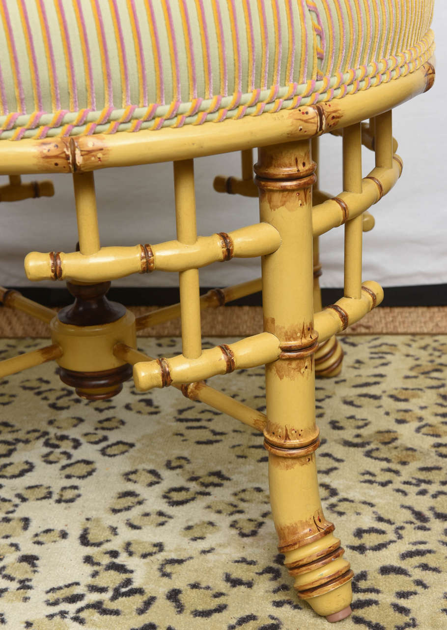 Pair of Schumacher Designer Faux Bamboo Ottomans at 1stDibs | round ...
