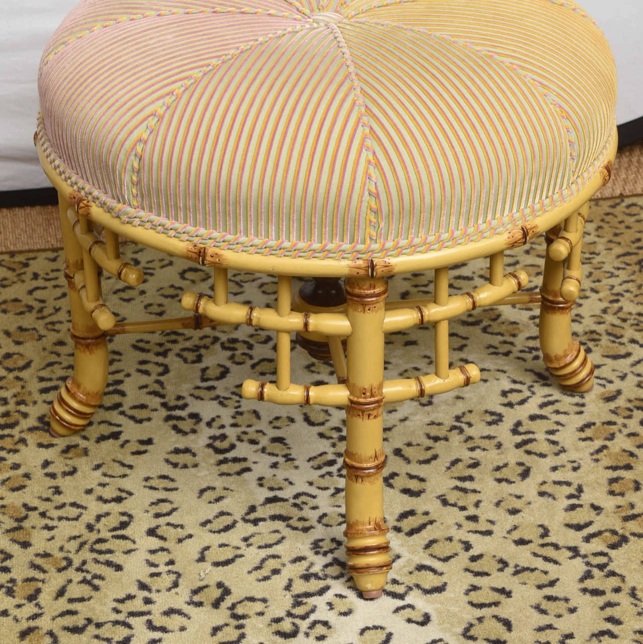 Pair of Schumacher Designer Faux Bamboo Ottomans at 1stDibs | round ...